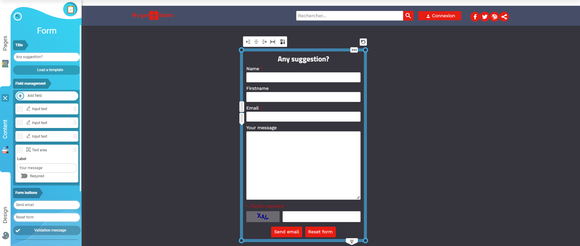 Create a gaming website easily