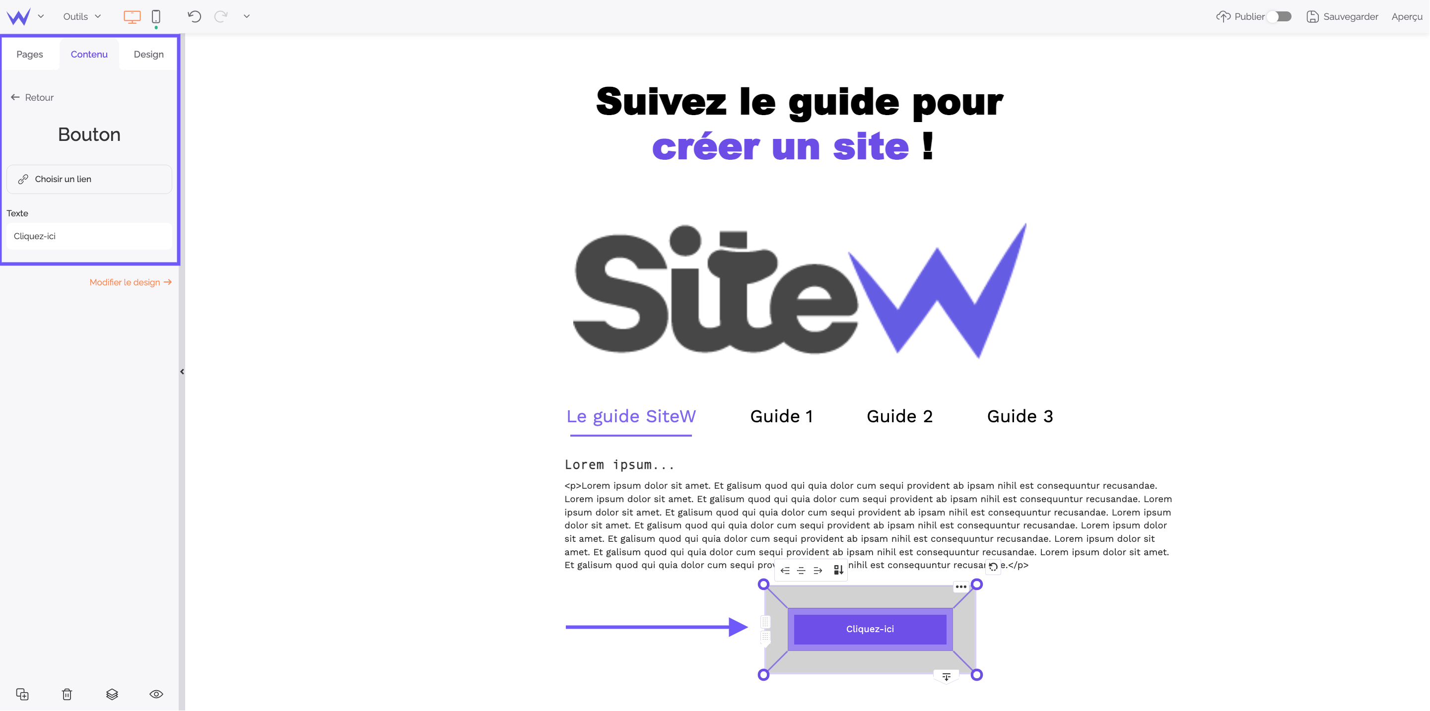 Comment modifier les textes de son site internet SiteW