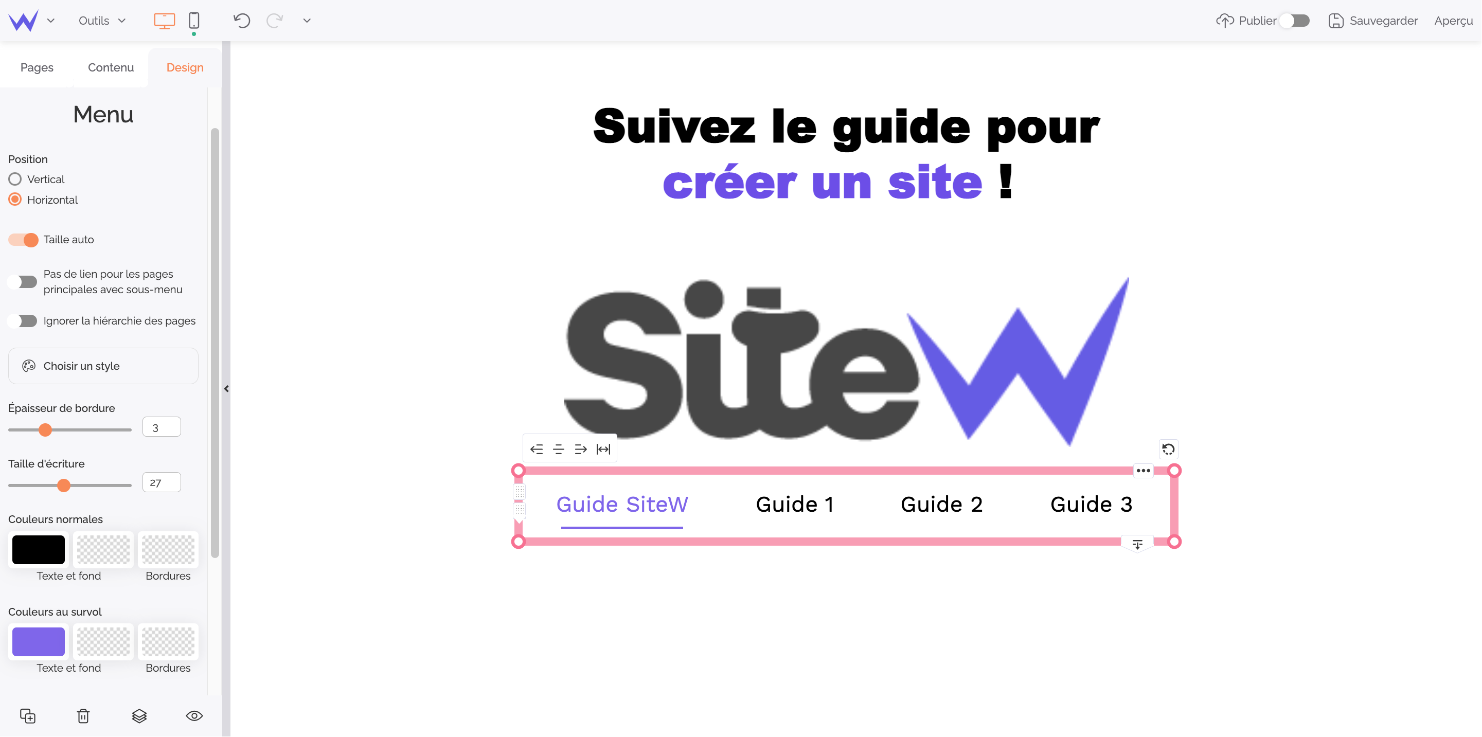 Commencez à configurer la navigation de votre site simplement