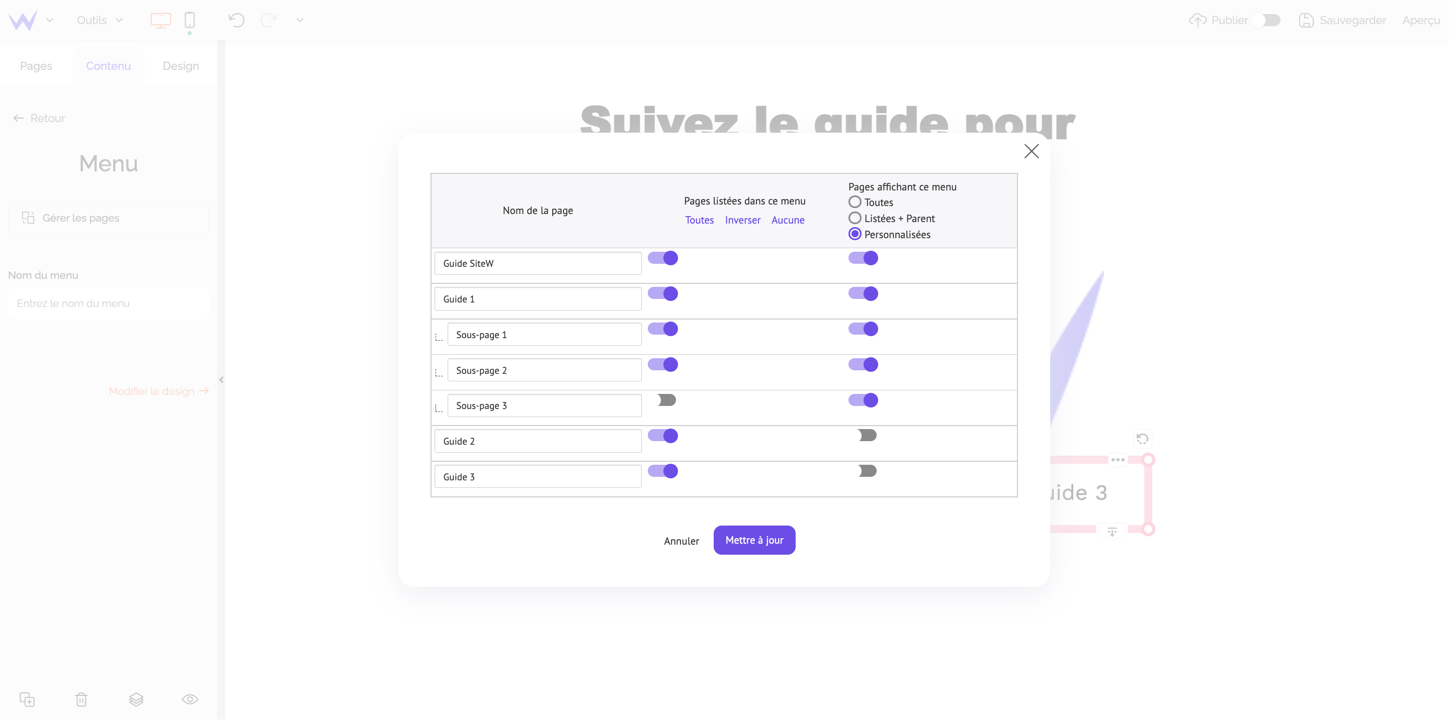 Commencez à configurer la navigation de votre site simplement