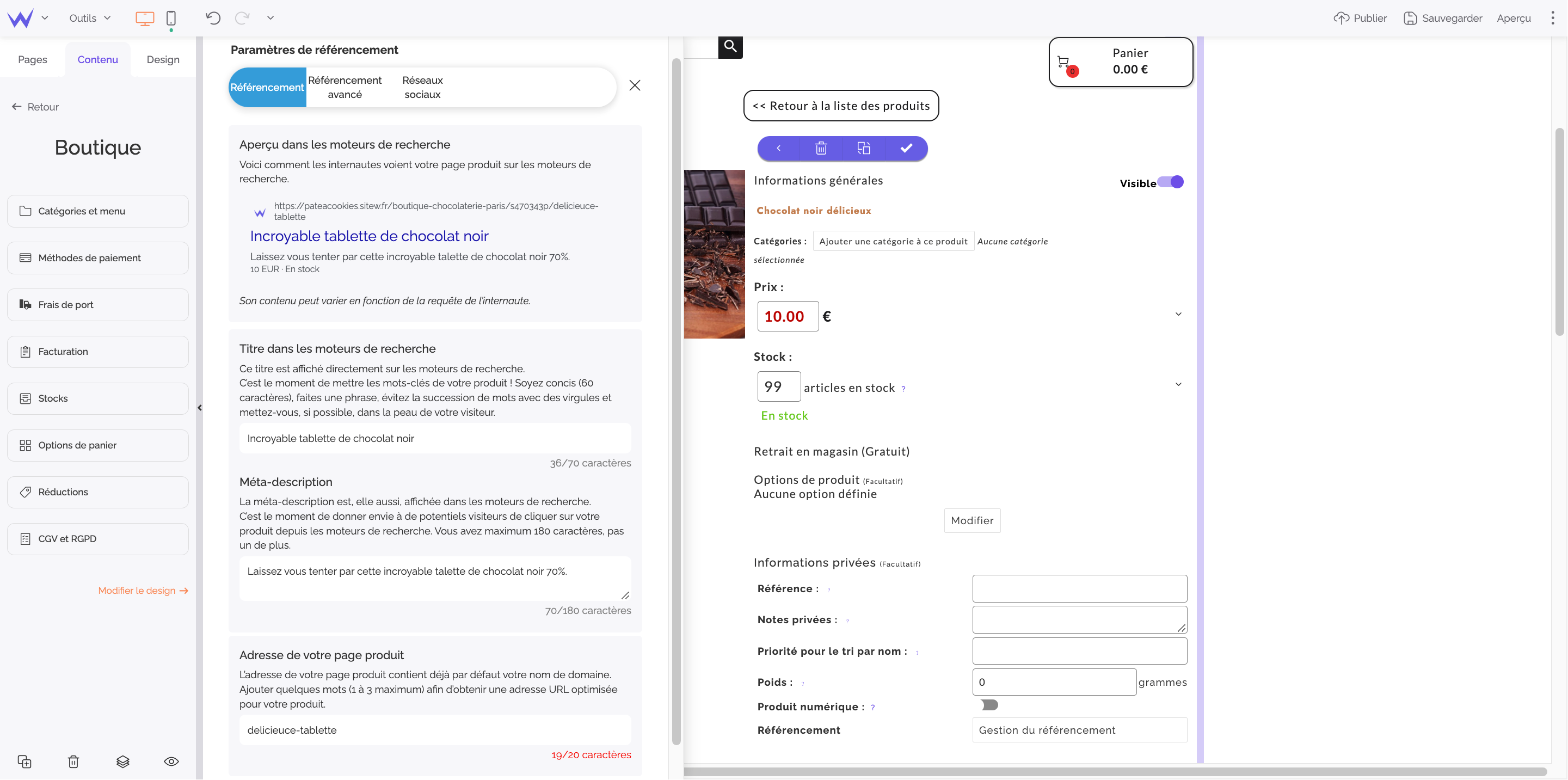 Comment gérer le SEO de votre boutique SiteW